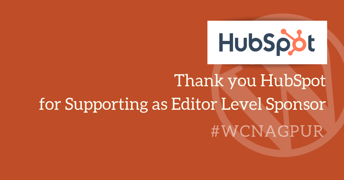 Thank you, HubSpot for Supporting WordCamp Nagpur as Editor Level ...